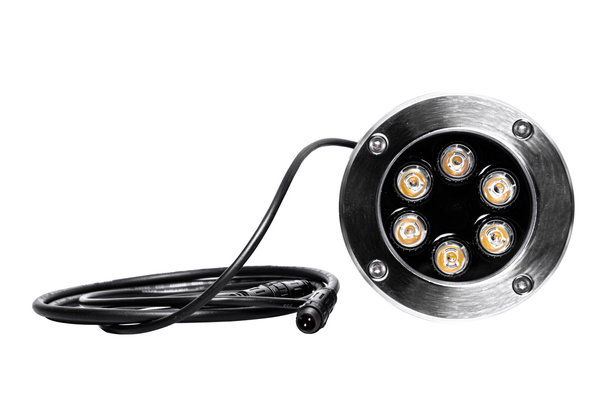 Stainless Steel Uplighter 6W in-ground 12V LED Plug and Play Garden Li ...